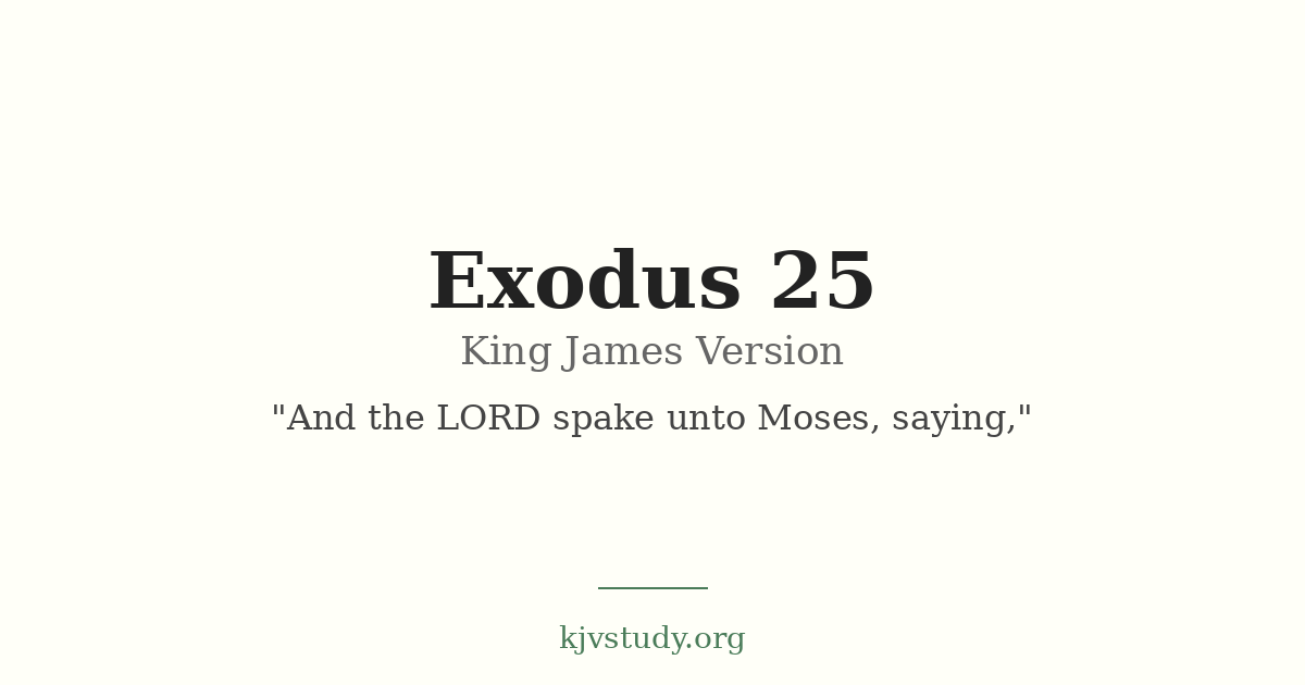 Exodus 25 - KJV Bible