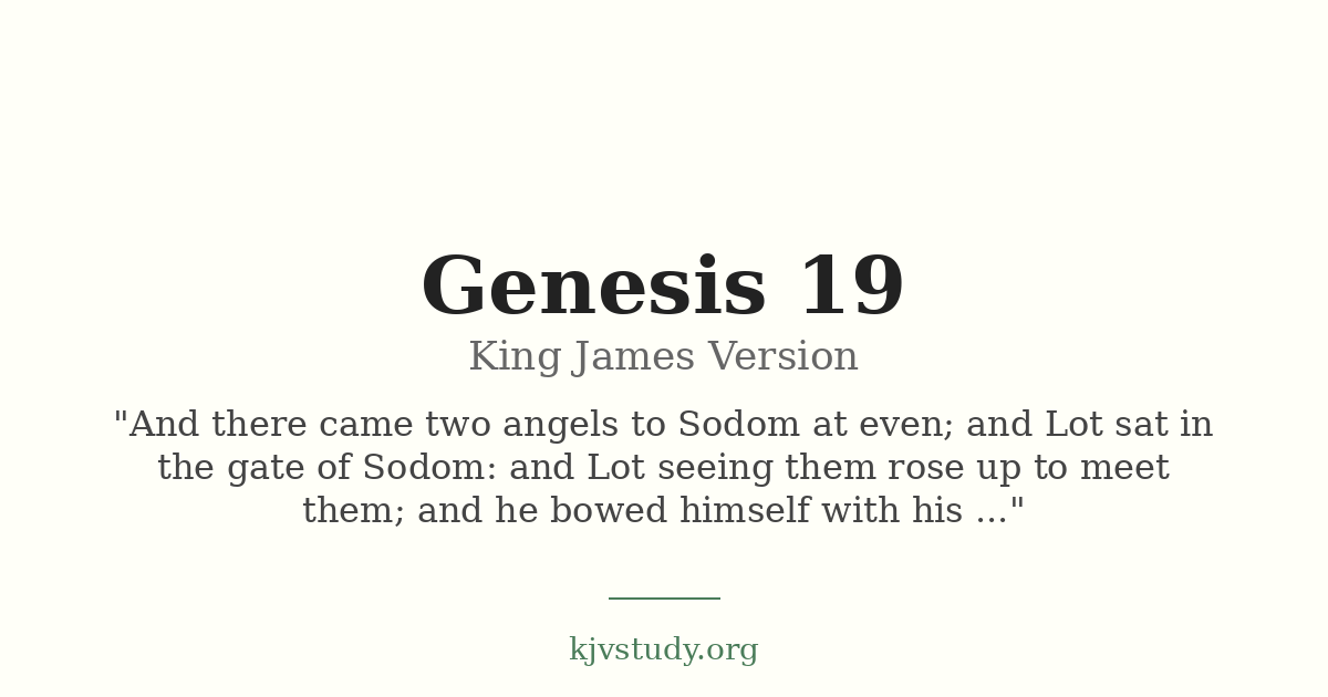 Genesis 19 - KJV Bible