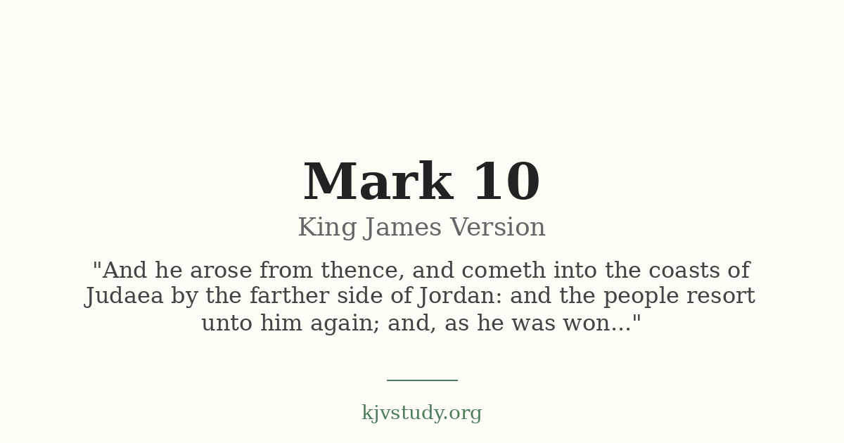 Mark 10 - KJV Bible