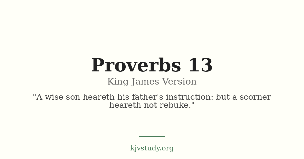 Proverbs 13 - KJV Bible